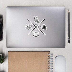 Stoic Sticker for Laptop, Four Cardinal Virtues Logo Sticker Reminder ...