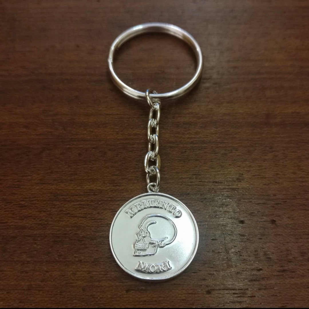 Stoicism Keyring Memento Mori Stoic Keychain Silver Plated Handmade ...