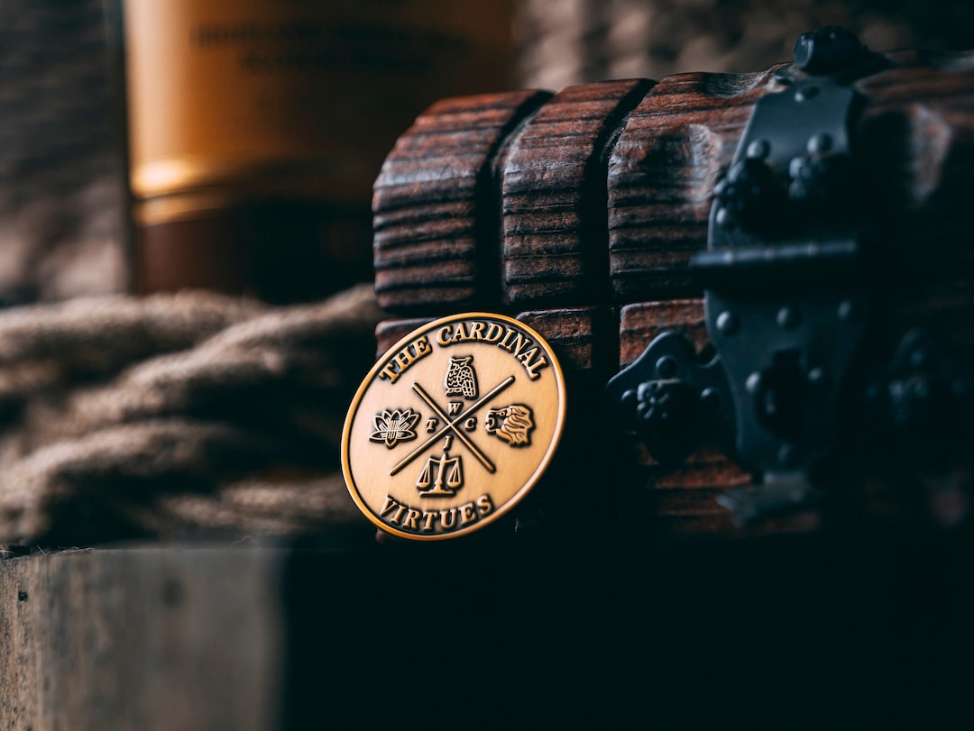 Stoic Coin Cardinal Virtues EDC Coin Brass Challenge Coin - Etsy Canada