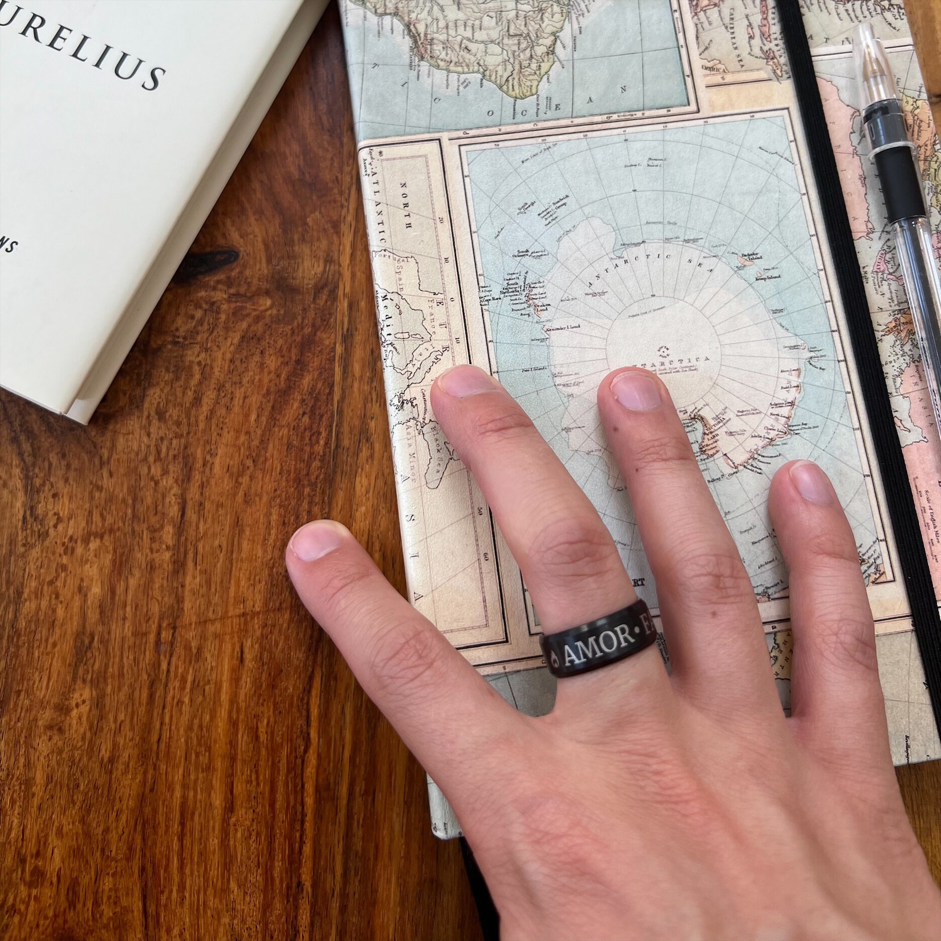 Stoic Ring Stoicism Black Band Philosophy Ring Amor Fati - Etsy