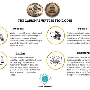 Stoic Coin Cardinal Virtues EDC Coin Brass Challenge Coin - Etsy Canada