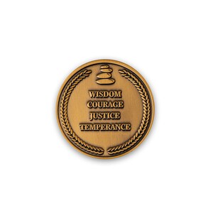 Stoic Coin Cardinal Virtues EDC Coin Brass Challenge Coin - Etsy Canada