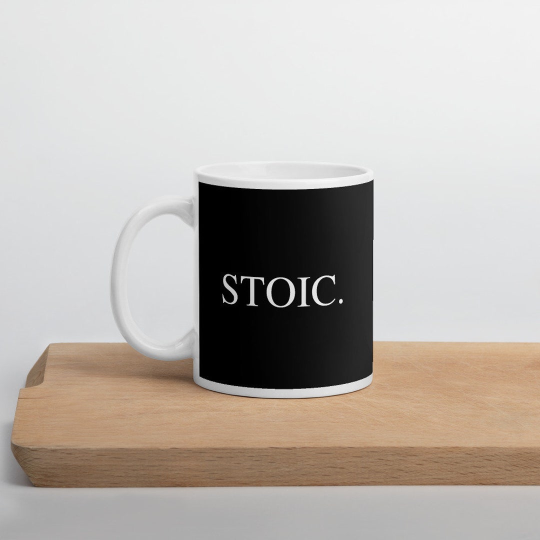 Stoicism Coffee Mug With "stoic." Minimalist Design - Marcus Aurelius ...