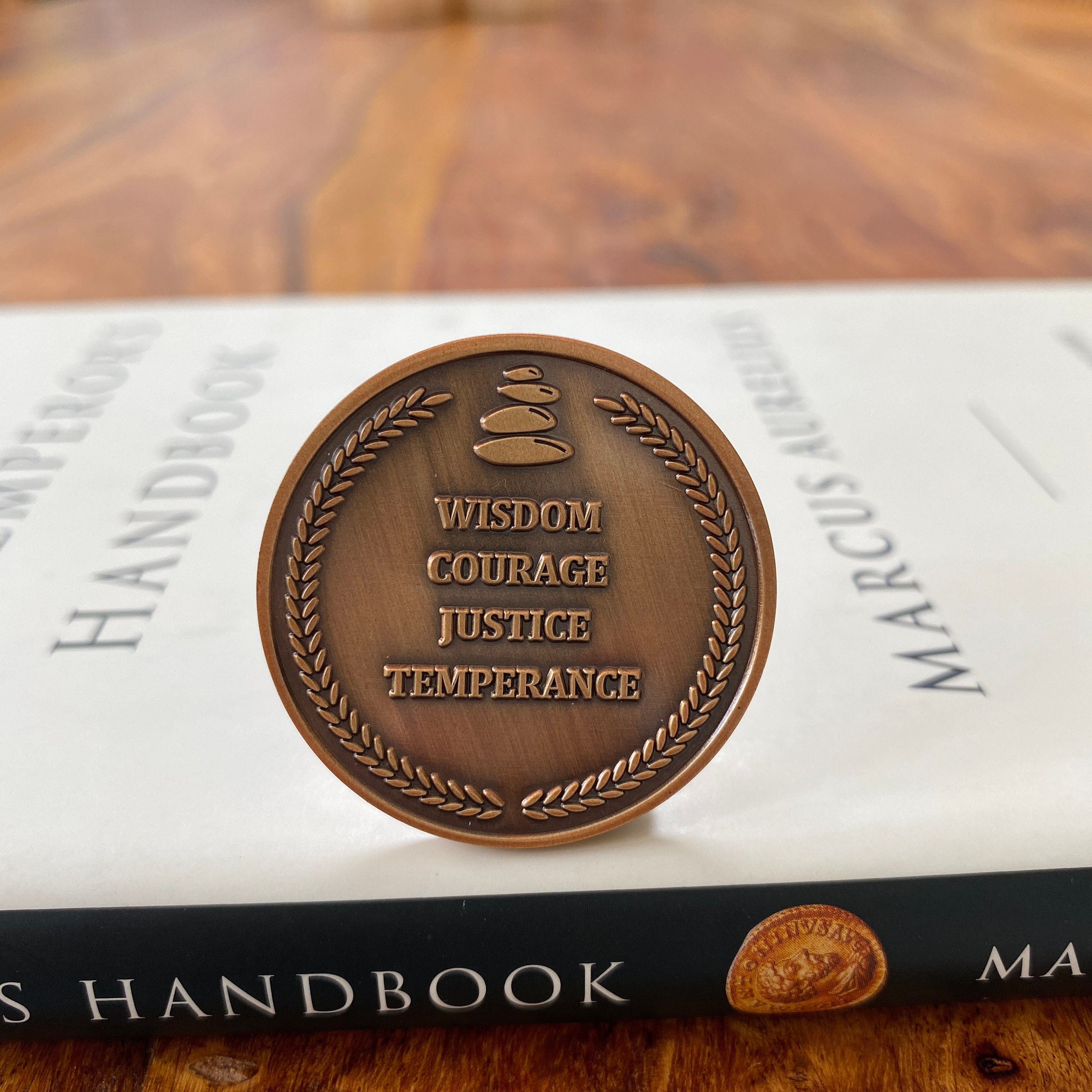 Stoic Coin Cardinal Virtues EDC Coin Brass Challenge Coin - Etsy Canada