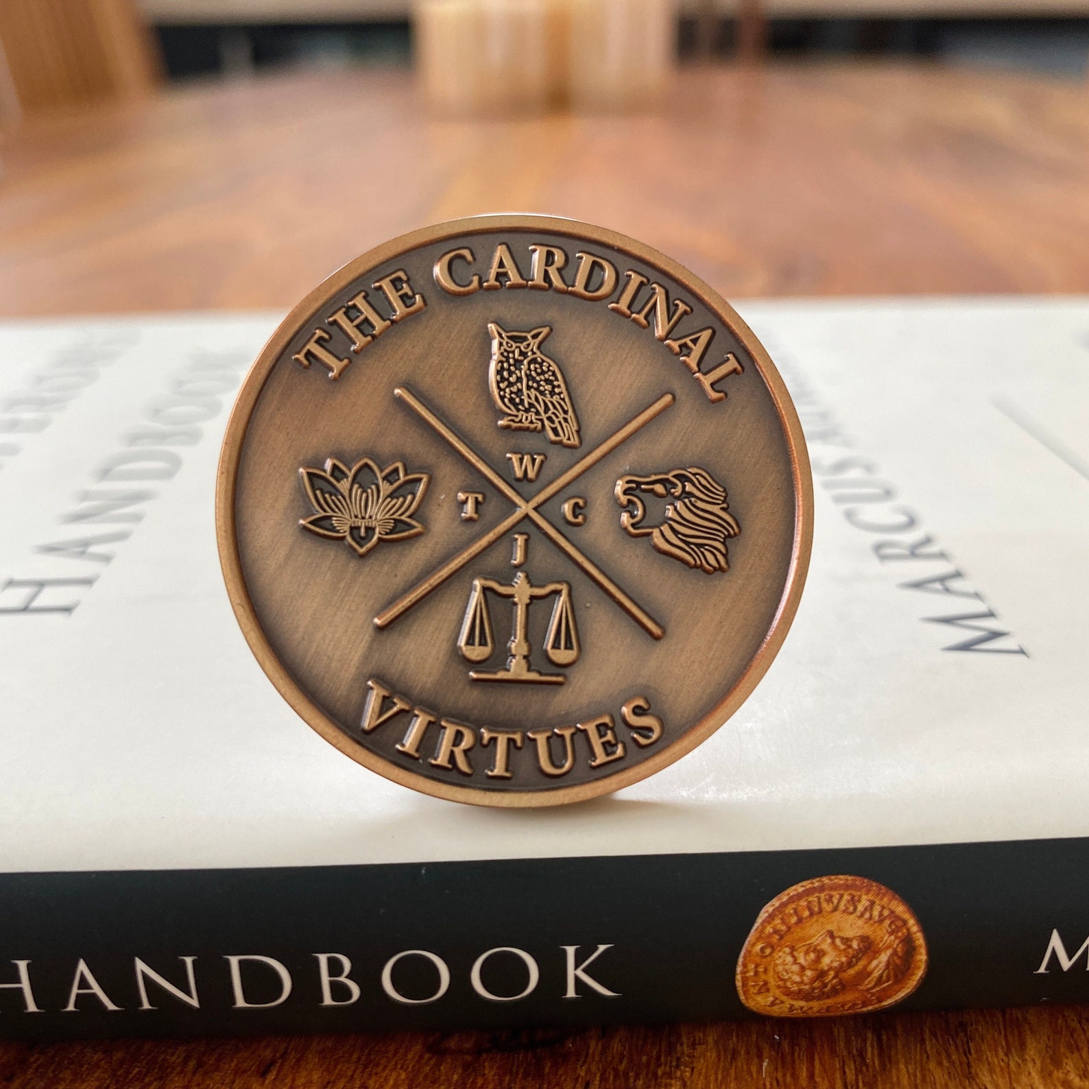 Stoic Coin Cardinal Virtues EDC Coin Brass Challenge Coin - Etsy Canada