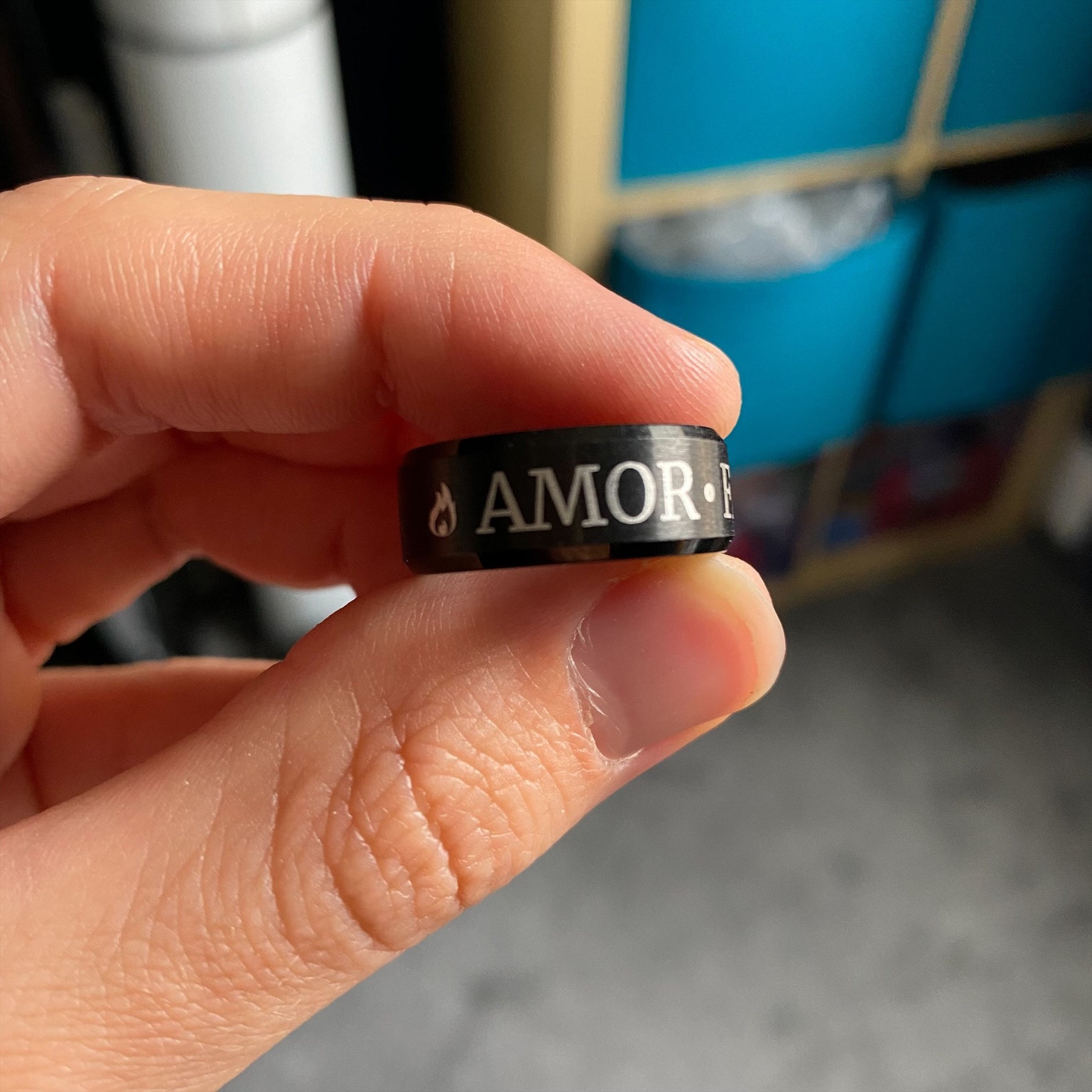 Stoic Ring Stoicism Black Band Philosophy Ring Amor Fati - Etsy UK