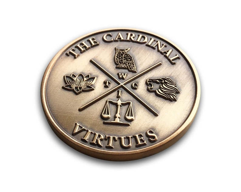 Stoic Coin Cardinal Virtues EDC Coin Brass Challenge Coin - Etsy Canada