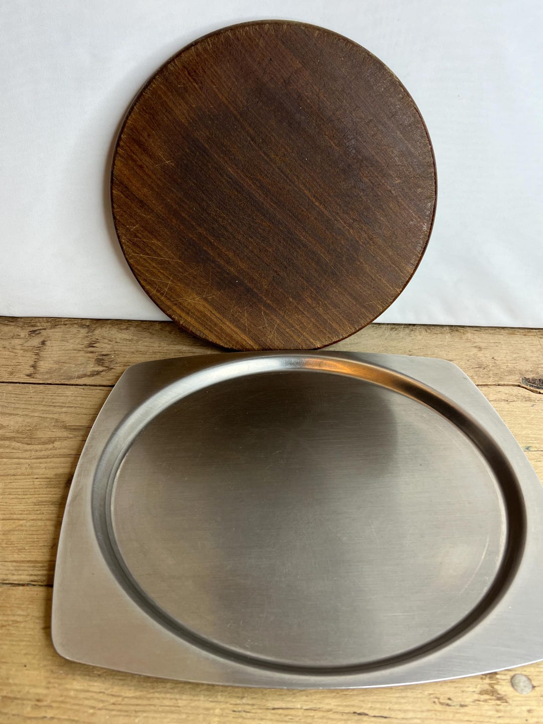 Vintage Chopping / Breadboard / Charcuterie Board on Stainless Steel ...