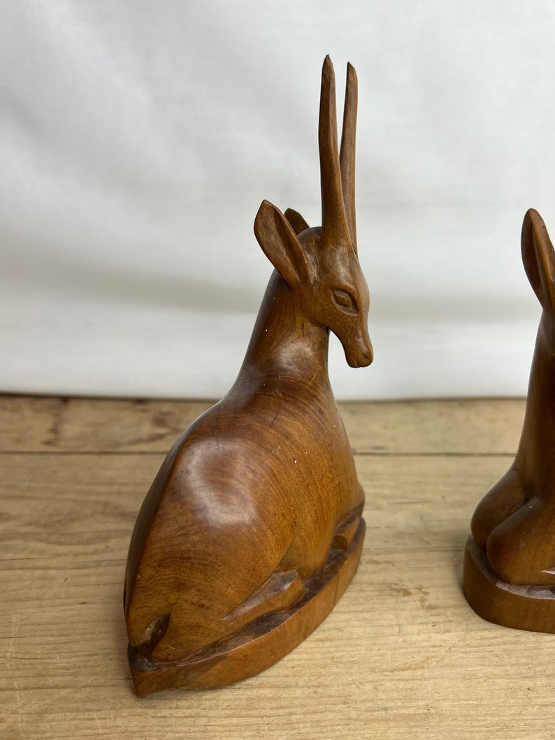 Vintage Hand Carved Antelope Figure / Ornament. Good Condition - Etsy