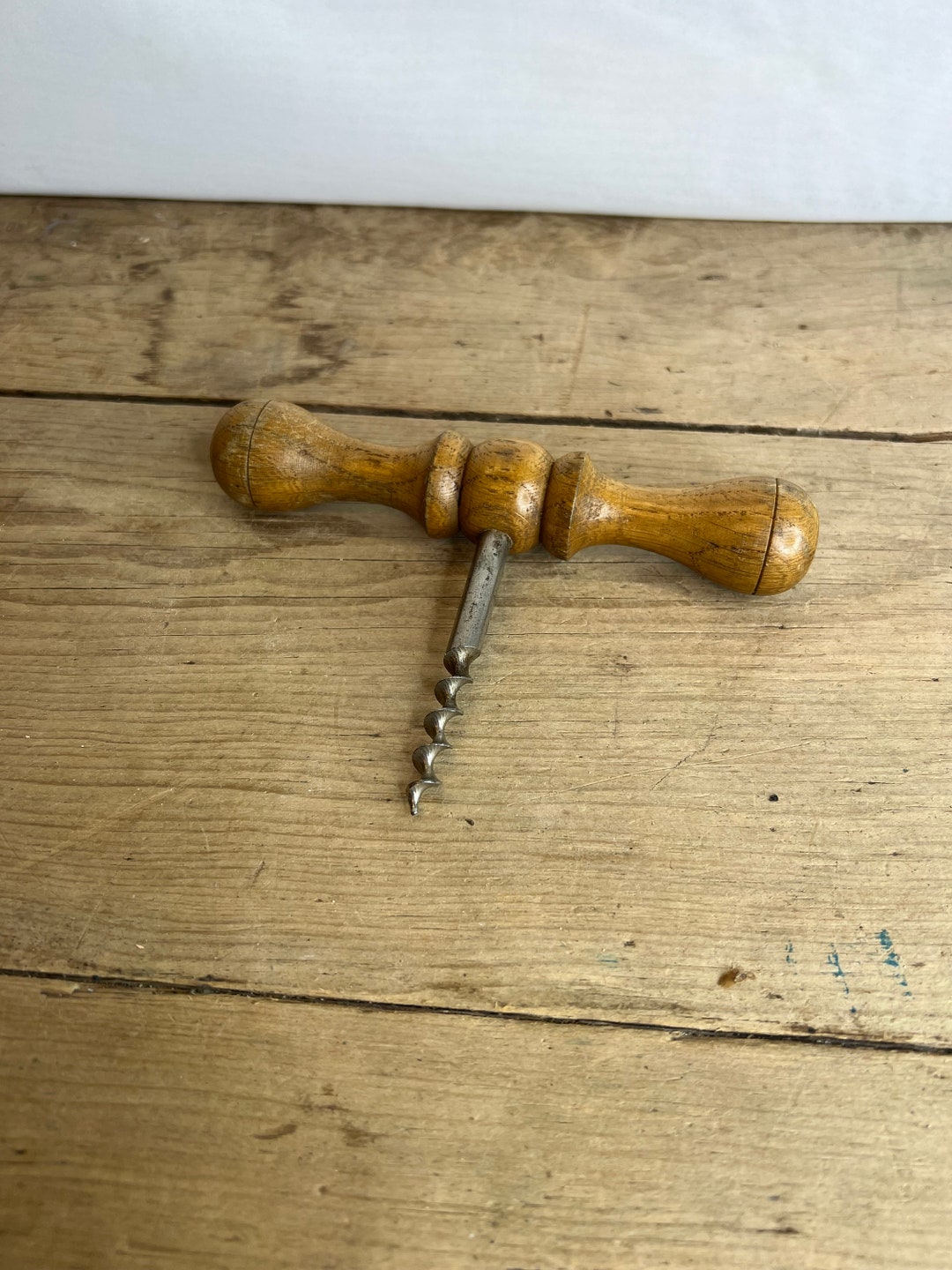 Vintage Chunky Traditional Shape Wooden Corkscrew. Nice Patina Good ...
