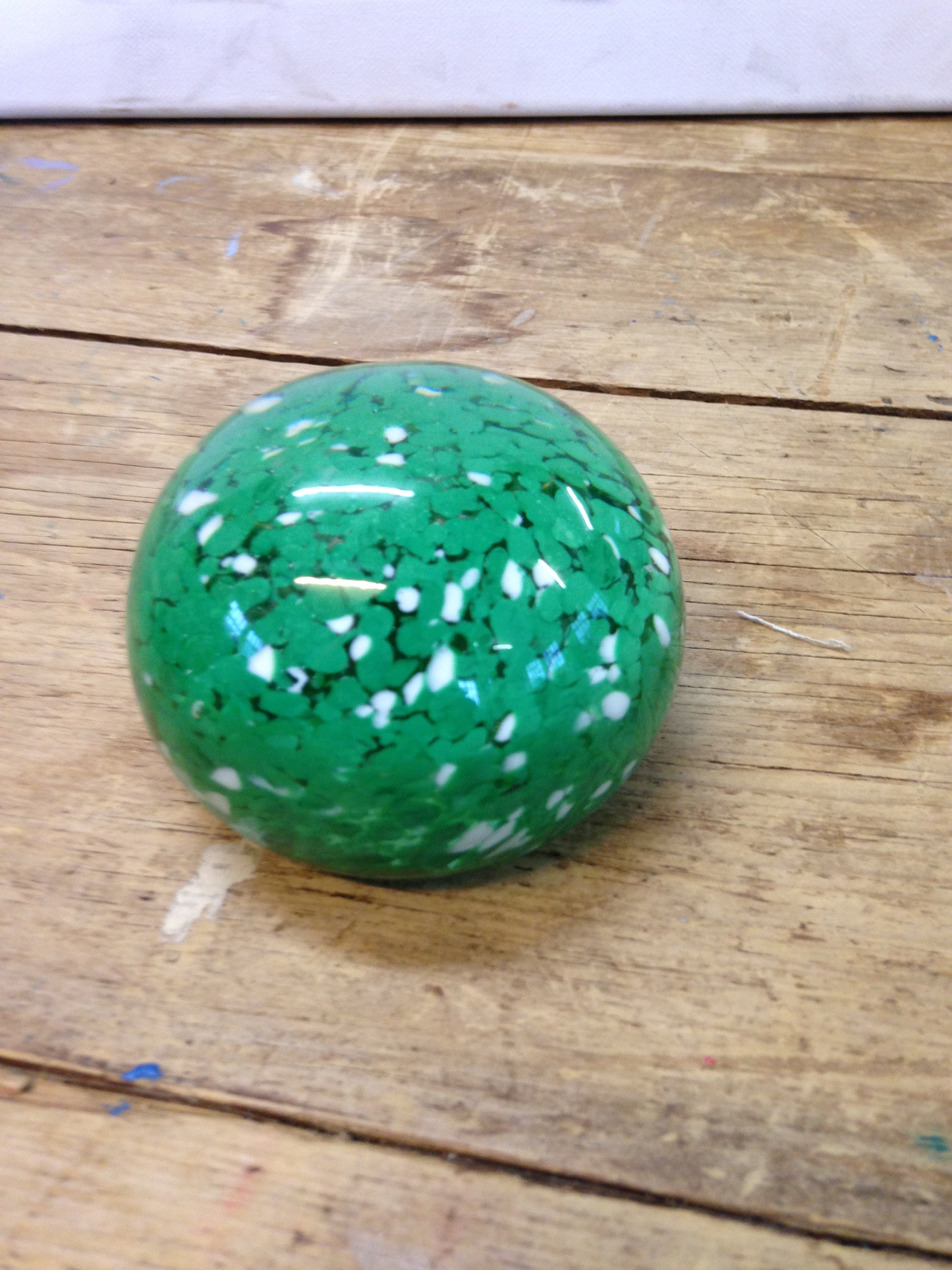 Vintage Speckled Green Glass Paperweight With a Lovely Pattern - Etsy UK