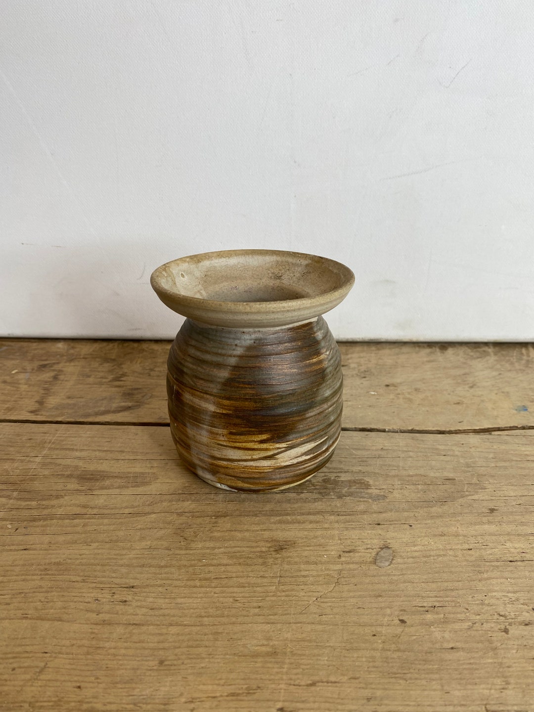 Vintage Conwy Pottery?? Studio Pottery Pale Grey / Brown Small Beige ...