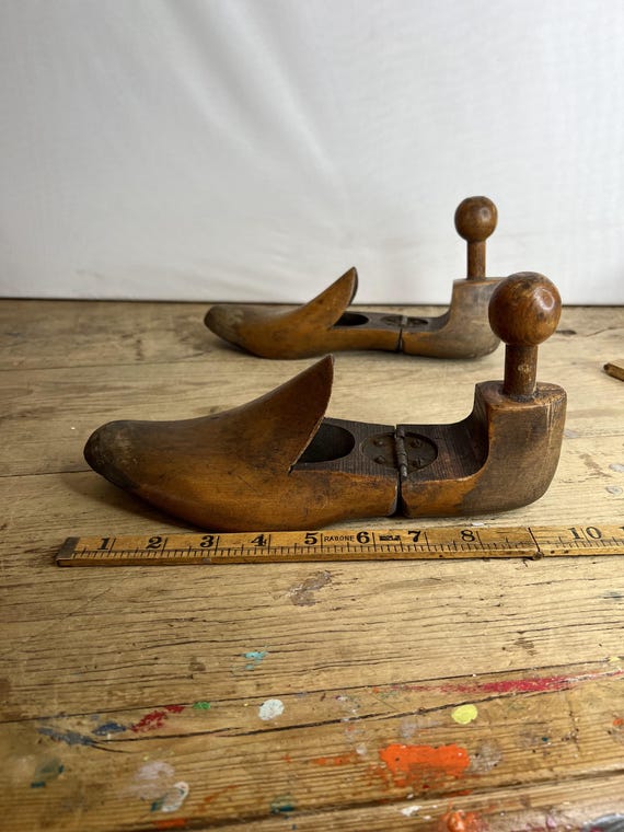 Antique Wooden Boot / Shoe Trees / Stretchers. Good C… - Gem