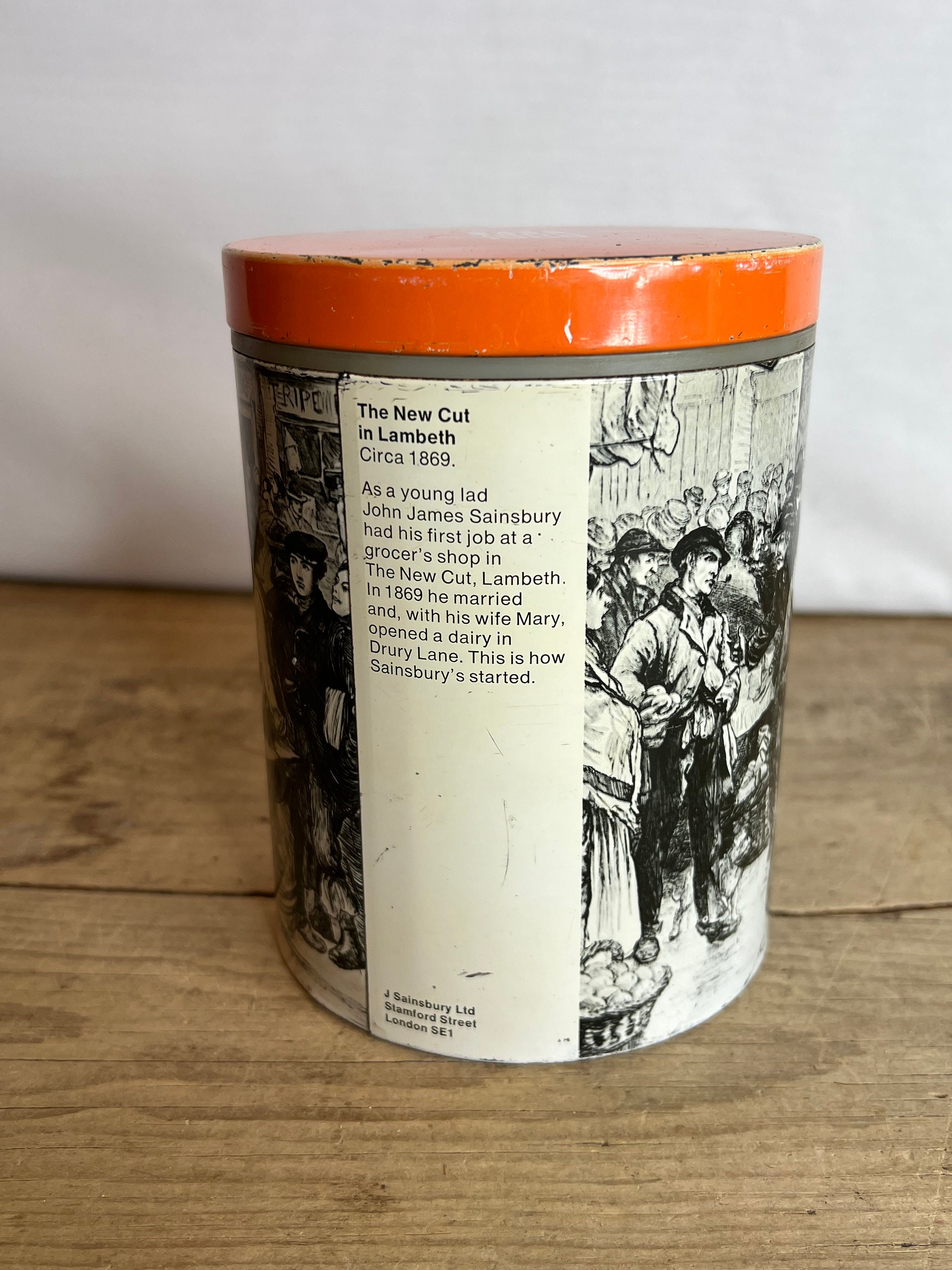 Vintage Sainsbury's Advertising Red Label Tea Caddy 1869 - 1969 in Good ...
