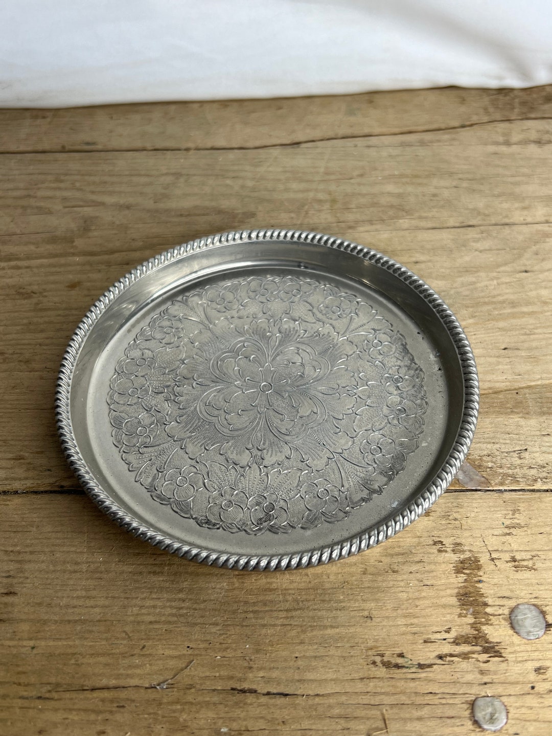 Vintage Seba Silver Plated 5 Inch Coin Tray / Dish Base With Floral ...