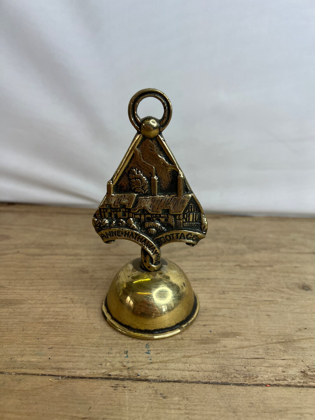 Vintage Anne Hathaway's Cottage Brass Bell / Paperweight Missing Its ...
