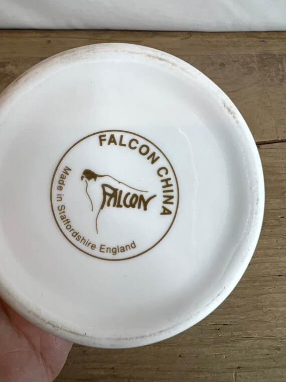 Vintage Falcon China Design Small Round Trinket Pot B… - Gem