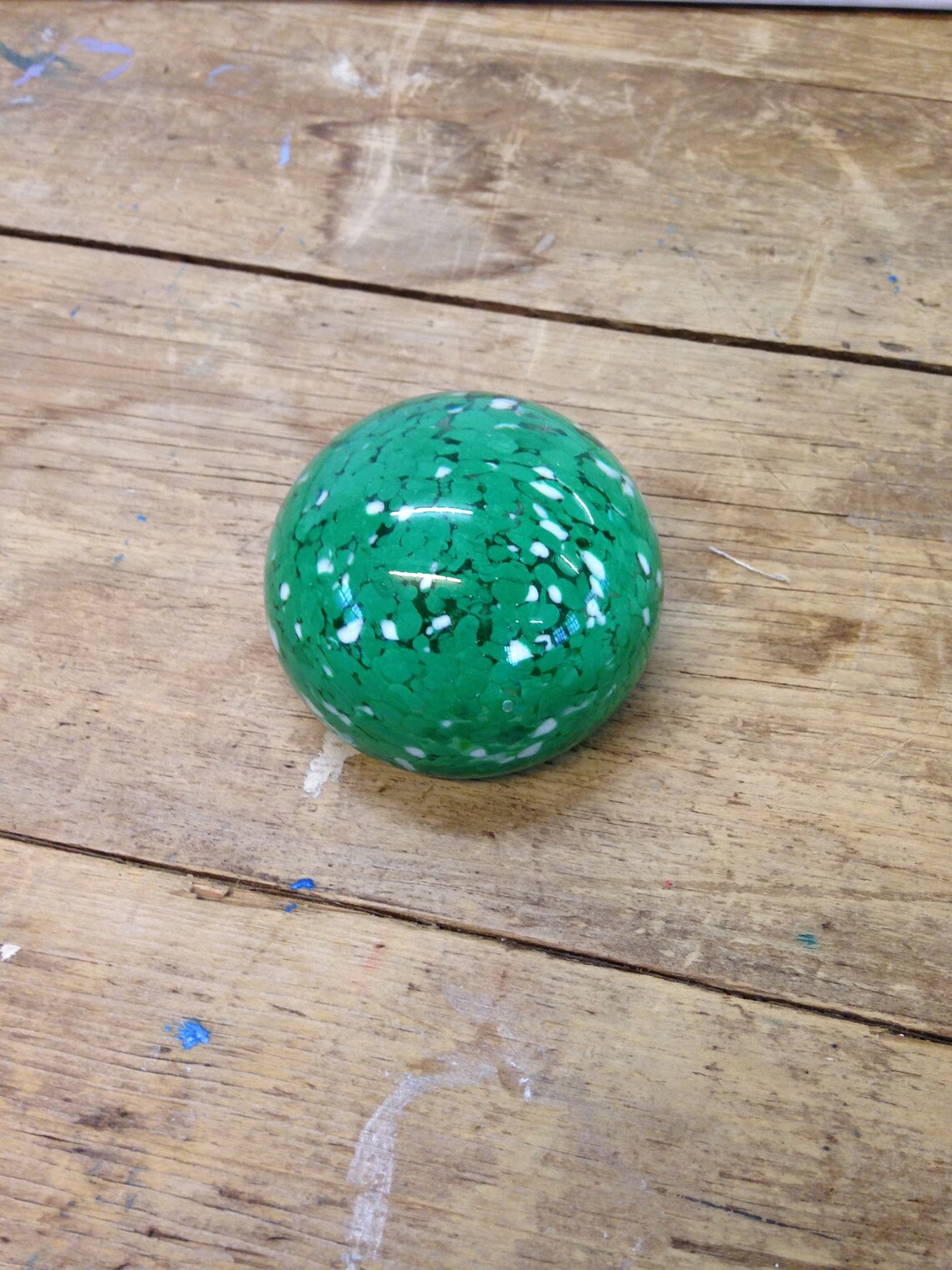 Vintage Speckled Green Glass Paperweight With a Lovely Pattern - Etsy UK