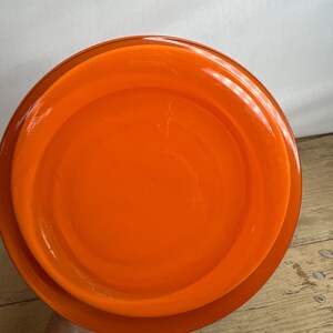 Vintage Large Bright Orange Glass Pitcher / Jug White Iniside Display ...