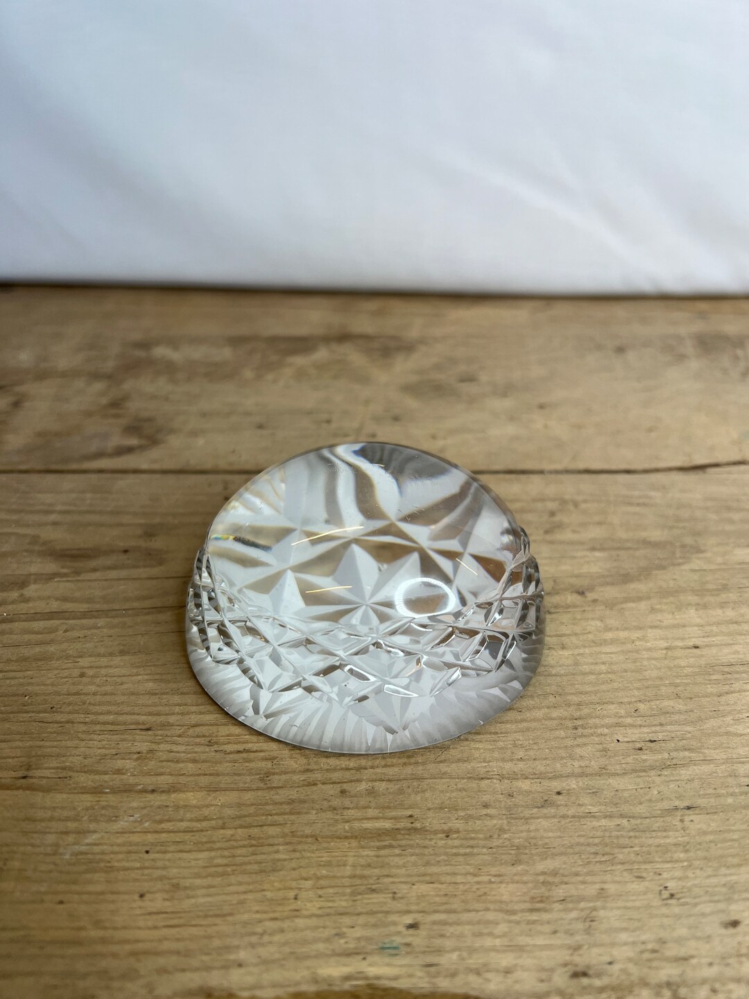 Vintage Royal Doulton?? Cut Glass Paperweight in Clear Crystal With ...