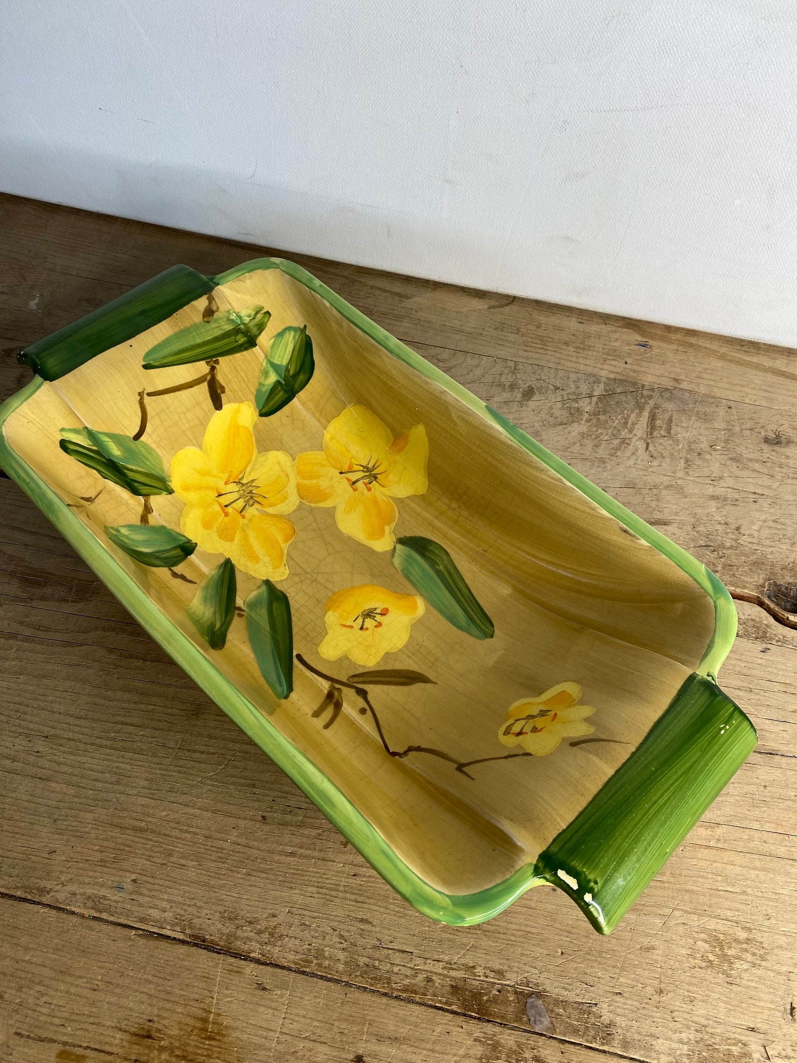 Vintage Myott and Sons Striking Art Deco Handpainted Yellow, Green and ...
