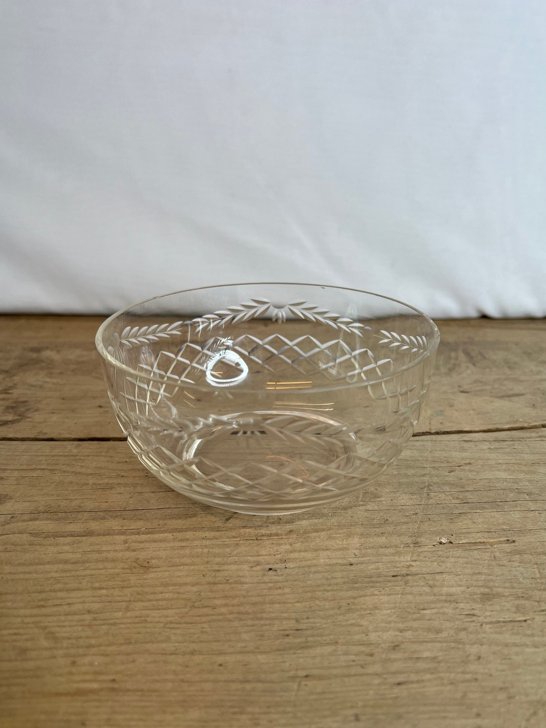 Vintage Small Glass Round Dish Cut Glass Design Sugar Nibbles Serving ...