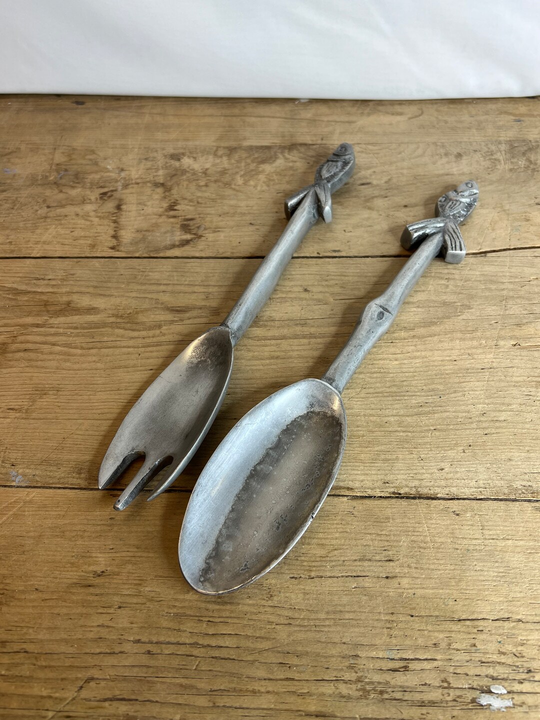 Vintage Aluminium Serving Spoon and Fork. in Good Condition - Some ...