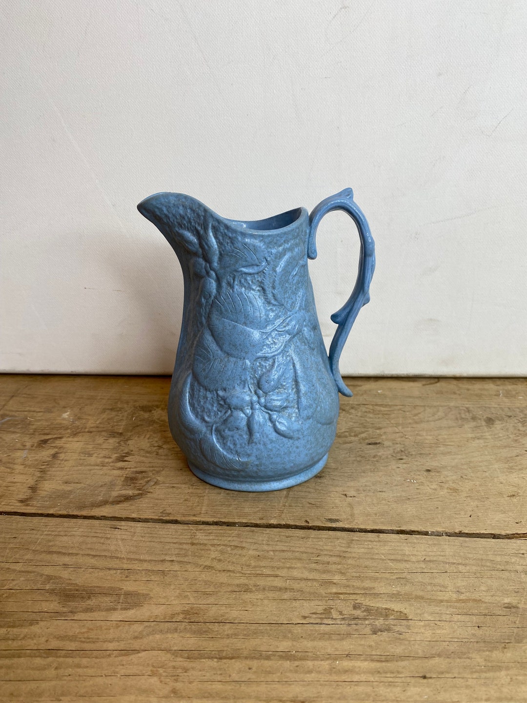 Vintage Unnamed Portmeirion Parian Style Blue Textured Milk Jug. in ...