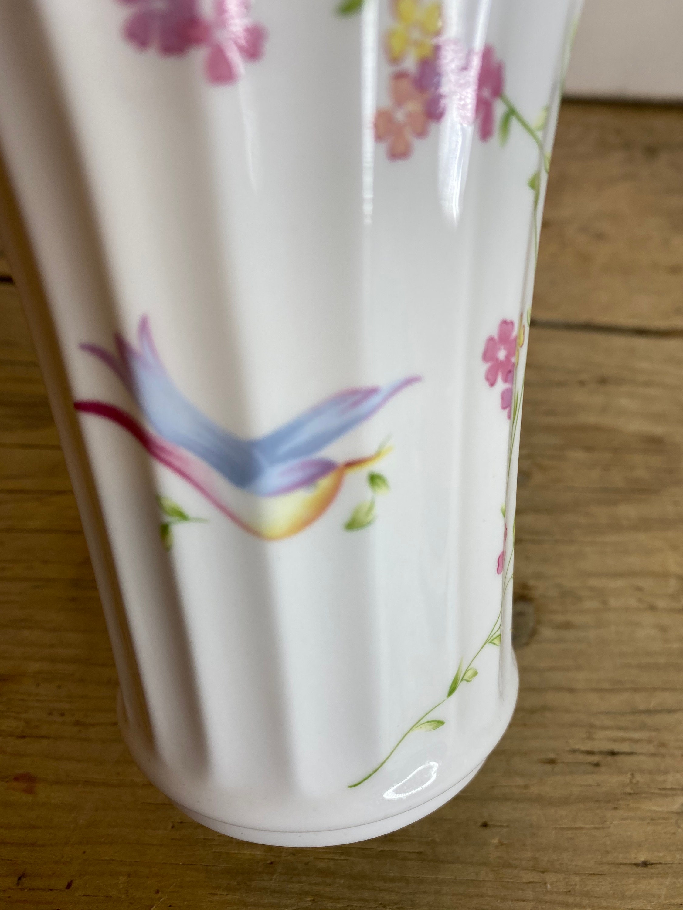 Vintage Spode Bouquet Tall Vase. White With Pretty Bird - Etsy