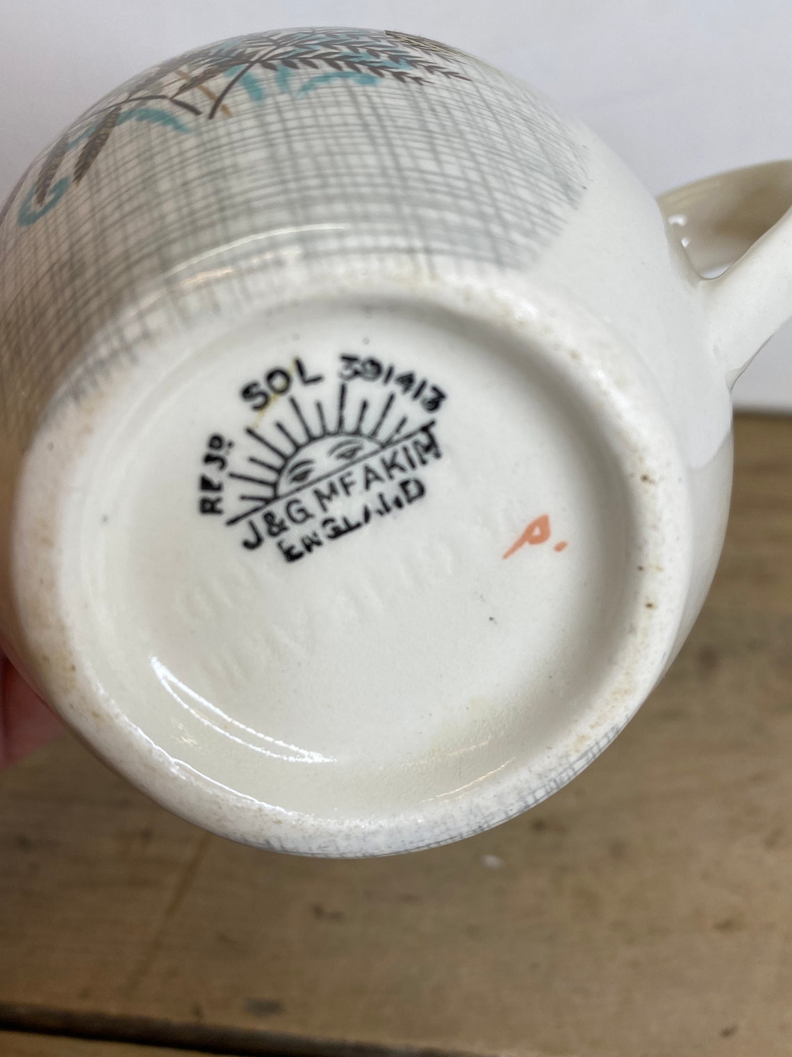Vintage J & G Meakin SOL White With Wheat Pattern Milk Jug Pretty ...