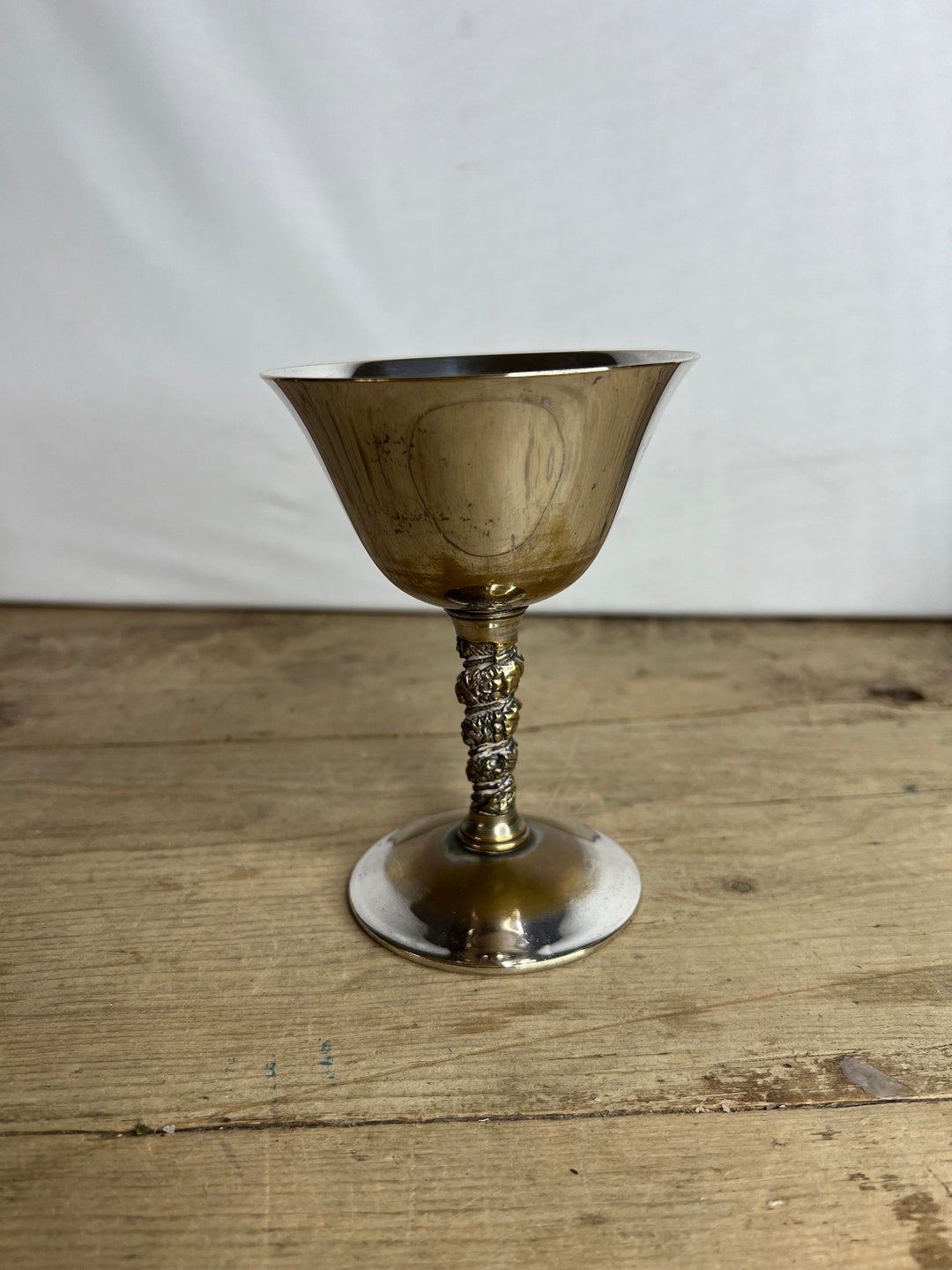 Vintage Falstaff Goblet, Embossed Handle & Silver Plated on Brass. Good ...