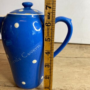 Vintage Blue Polka Dot Sandygate Pottery Hot Water / Coffee Pot kents ...