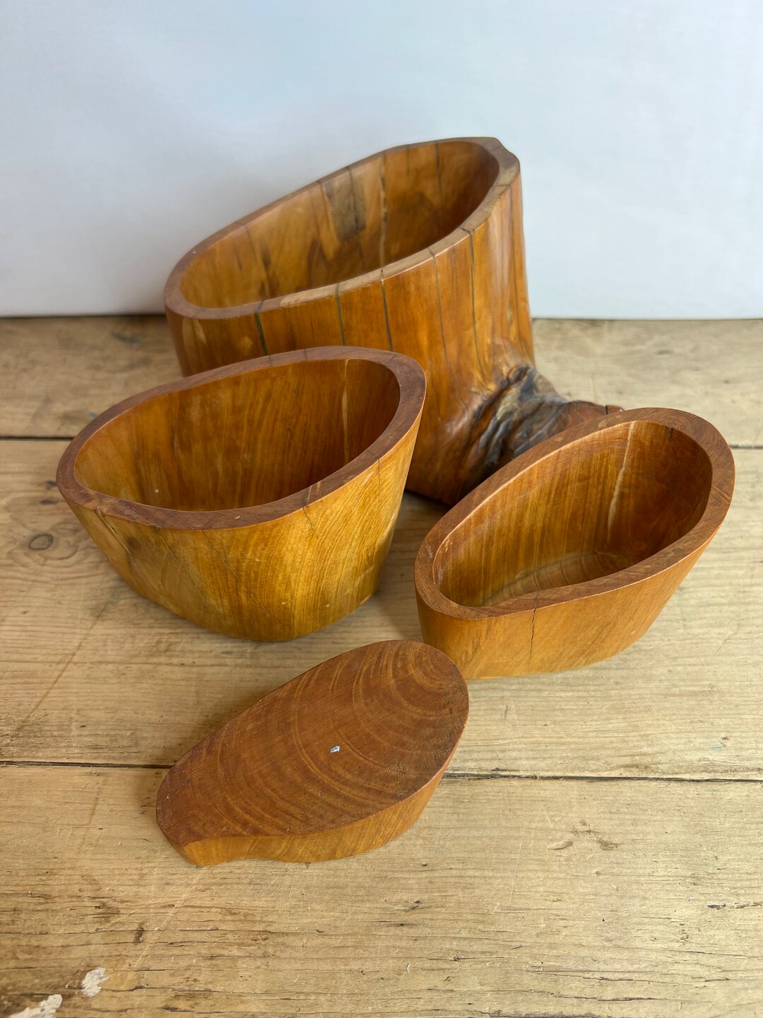 Vintage Wooden Carved Nested Containers. Unique Piece, in Good ...