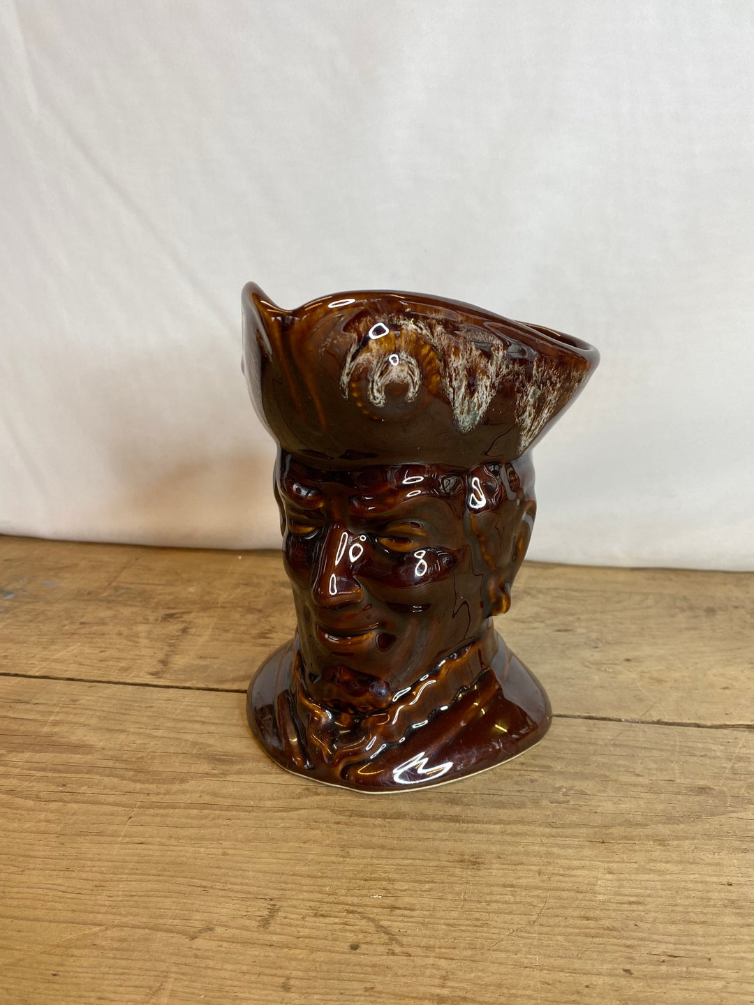 Vintage Kernewek Pottery Brown Glaze Toby Jug /tankard 1960's Cornwall ...