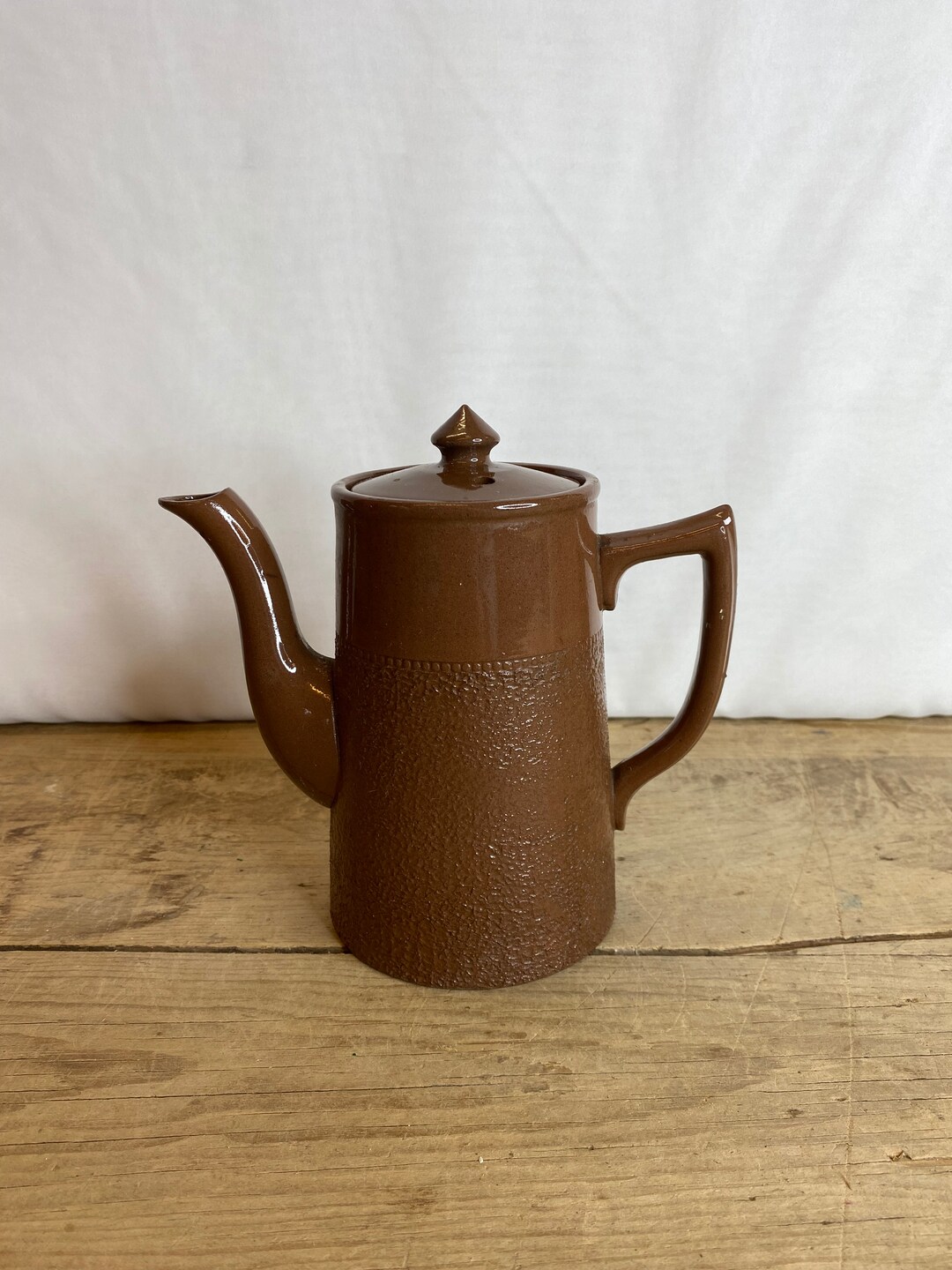 Vintage Sadler Dark Brown Glazed Textured Coffee Pot or Warm Milk ...