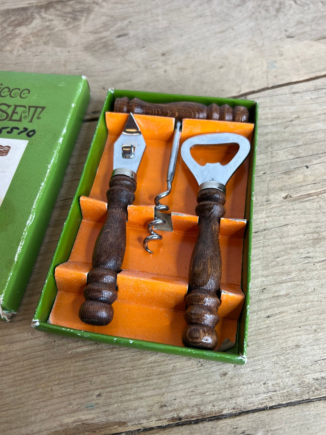 Vintage Boxed Set of 3 Bar Tools With Teak Handles Cocktail Drink ...