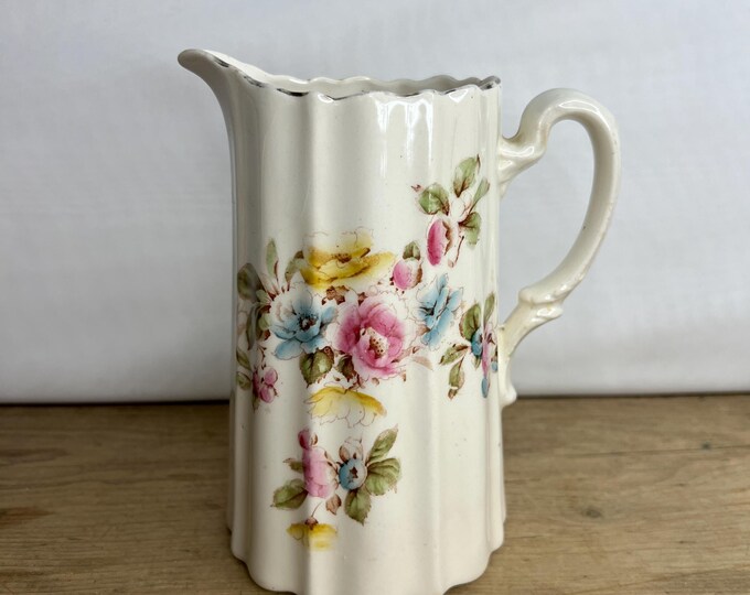 Vintage Crown Devon Eton Victorian Style Unnamed Pottery White Tall Jug ...