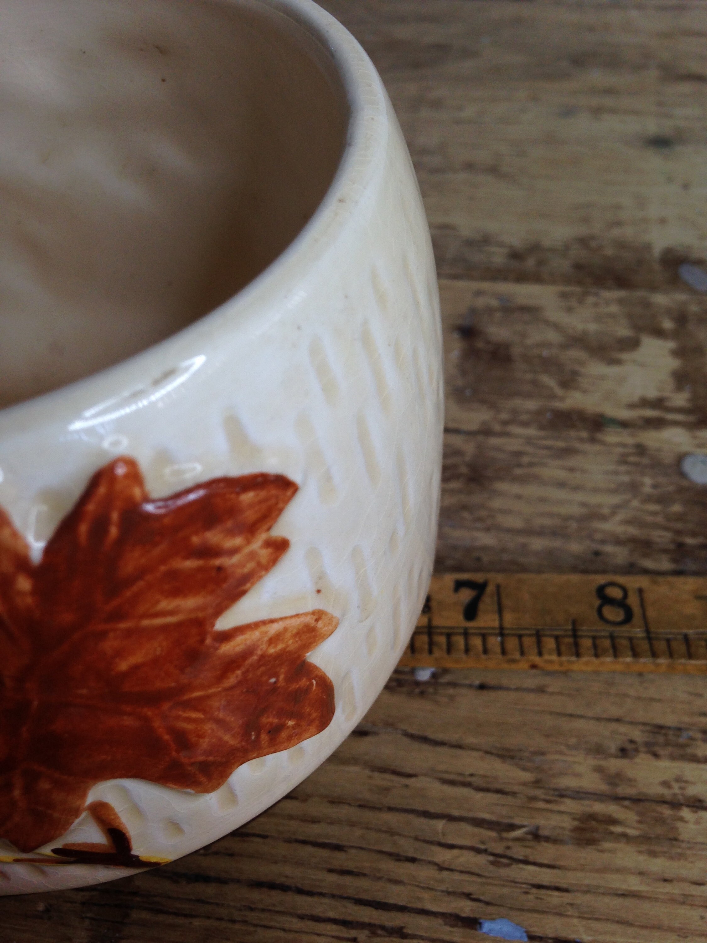 Vintage Sylvac 4018 Maple Leaf Pattern Vase, 1960's Heavy Embossed ...