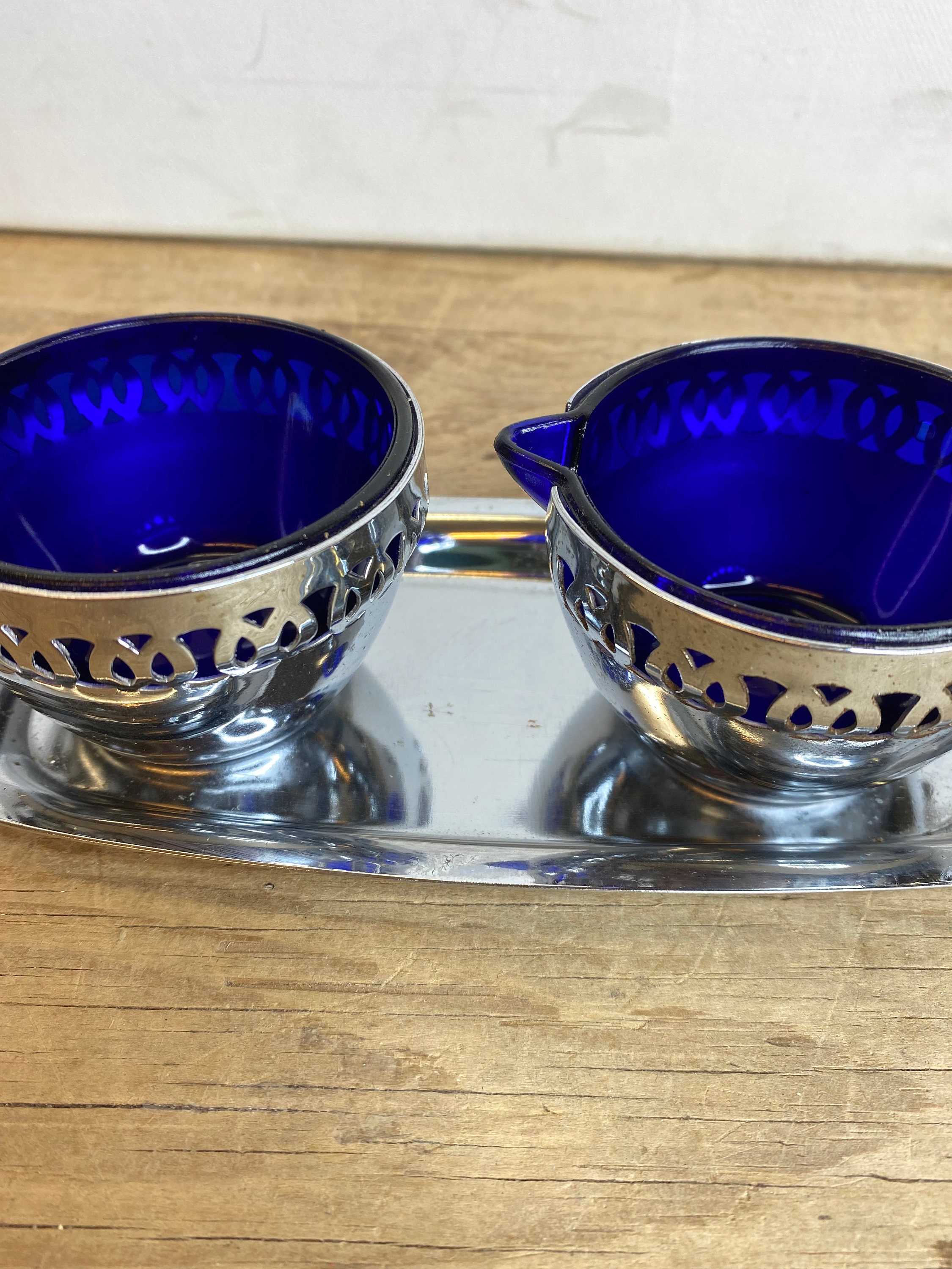 Sugar Bowls & Creamers Sugar Bowls Mid Century. Vintage Pierced Metal ...