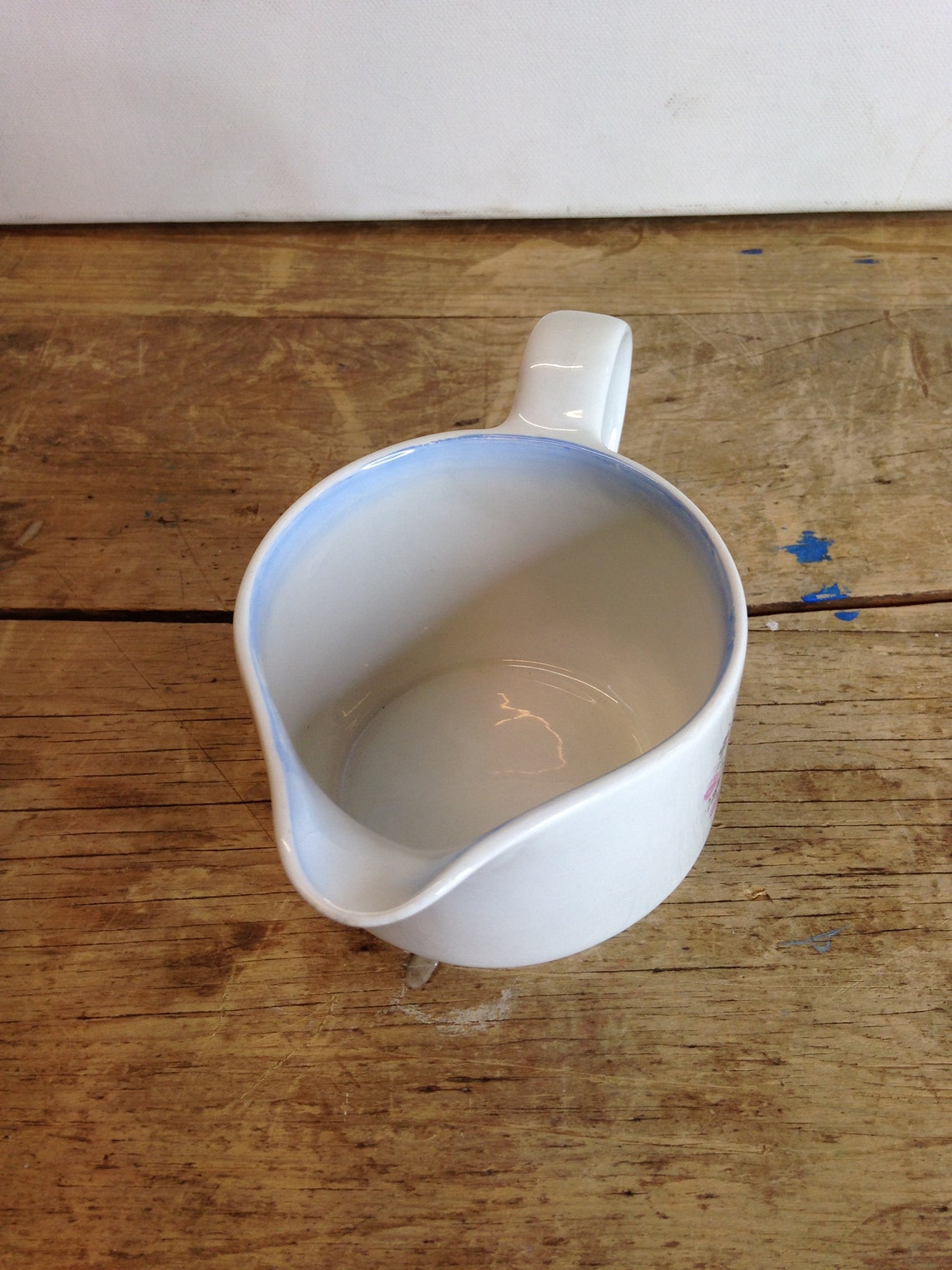 Vintage Retro White, Blue and Pink Gravy / Sauce Boat, Unnamed More ...