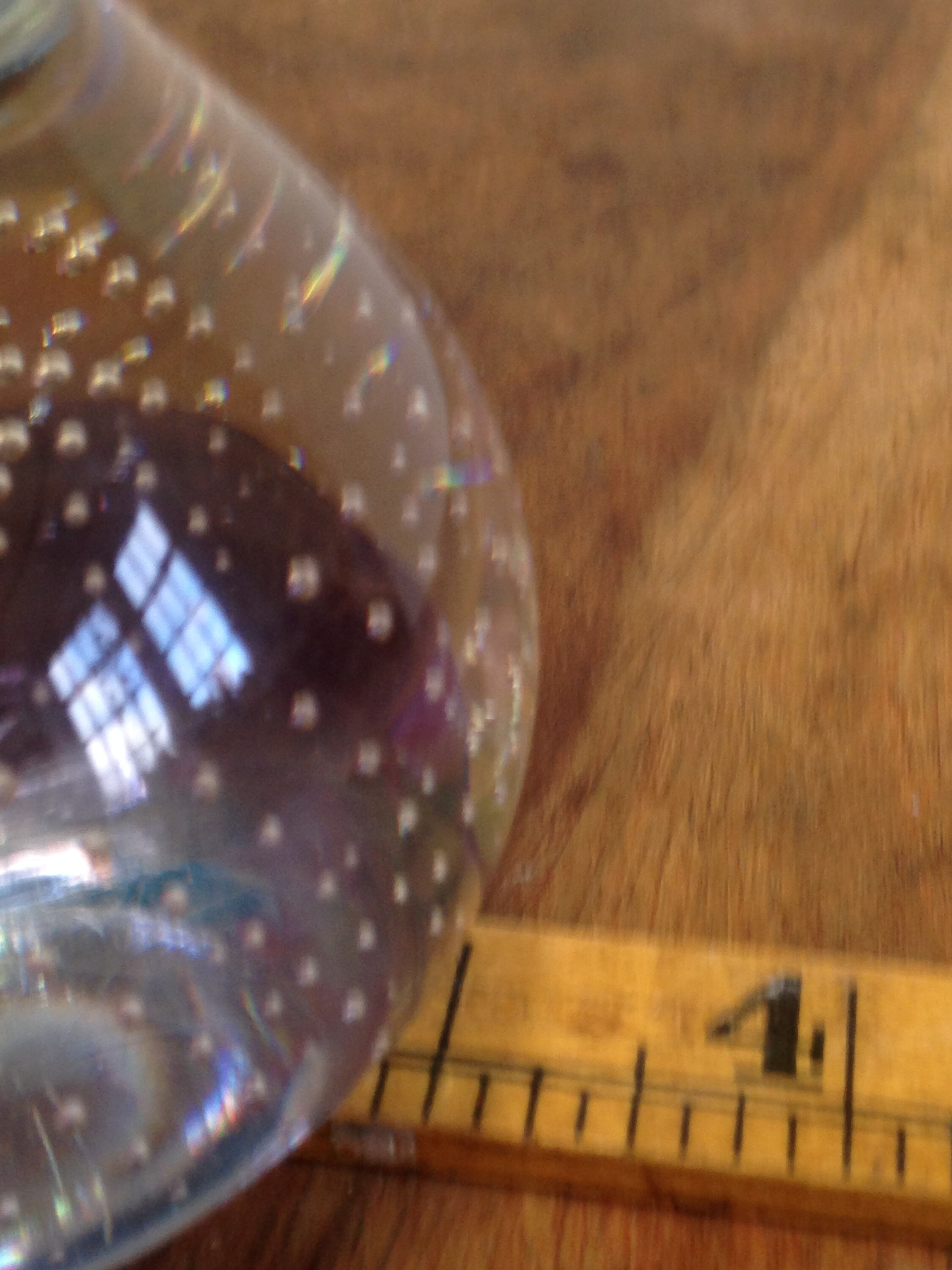 Vintage Teardrop / Pointed Clear Glass Paperweight With Blue and Purple ...