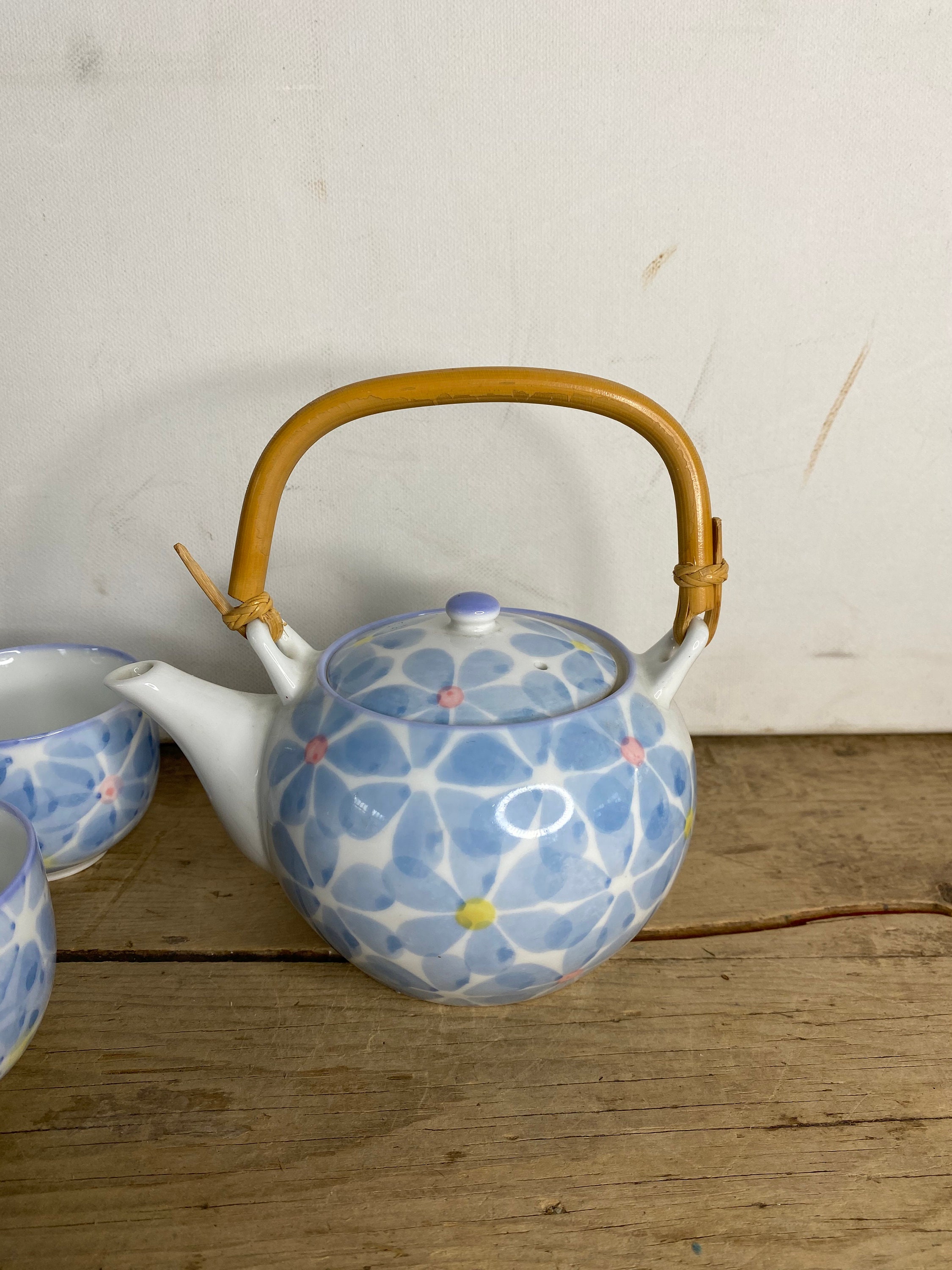 Vintage Pretty Blue Floral Japanese Green Tea Teaset Teapot - Etsy.de