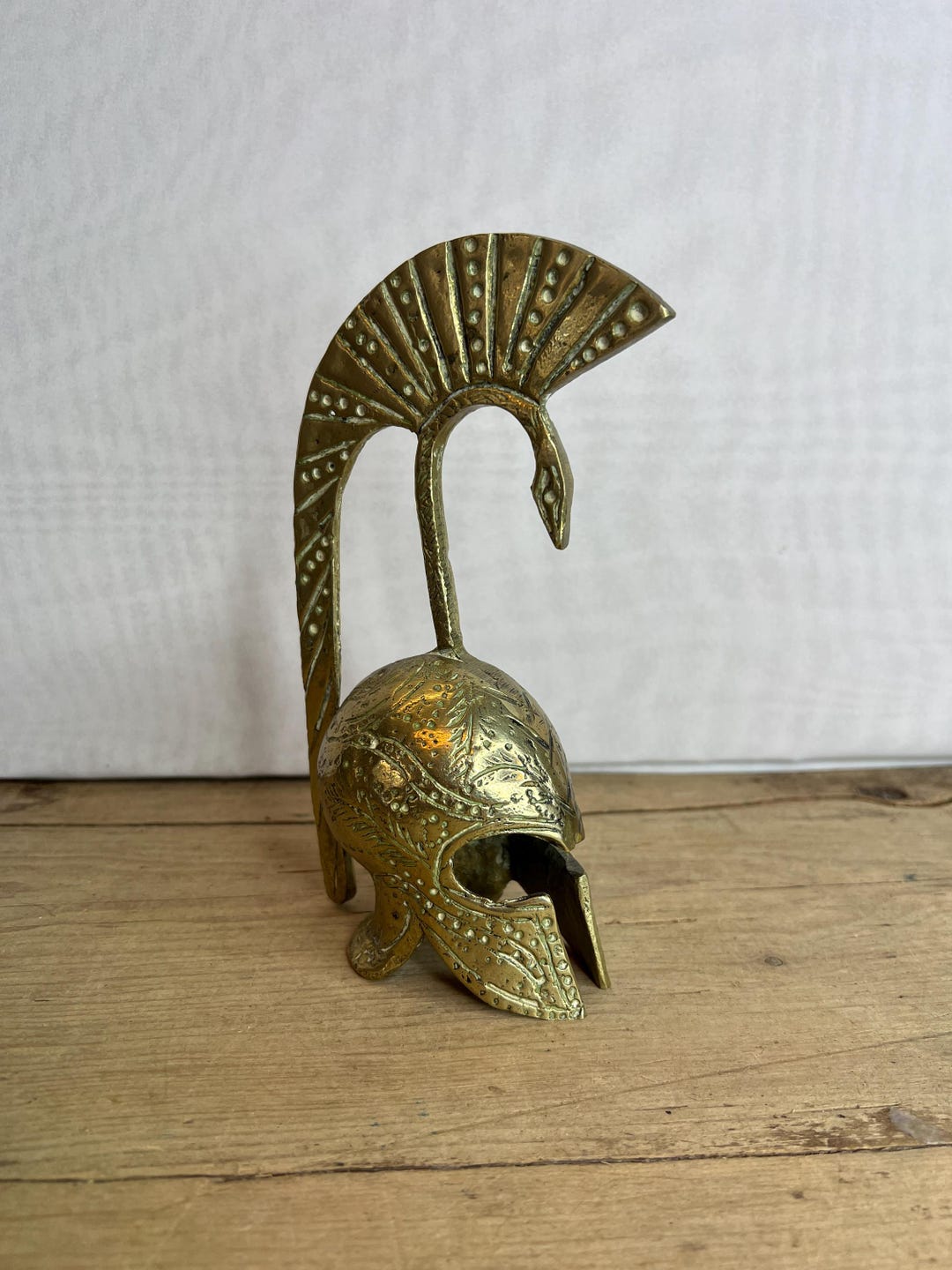 Vintage Greco Roman Gladiator Helmet Brass Bell / Paperweight in Good ...