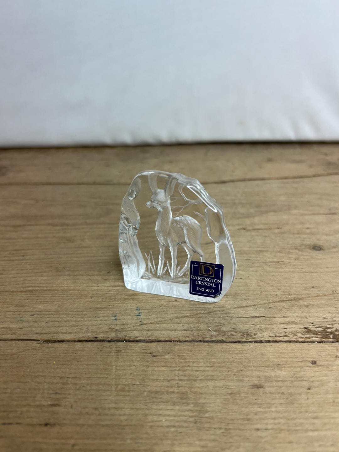Vintage Dartington 24% Lead Crystal Glass Capredoni Deer Paperweight ...
