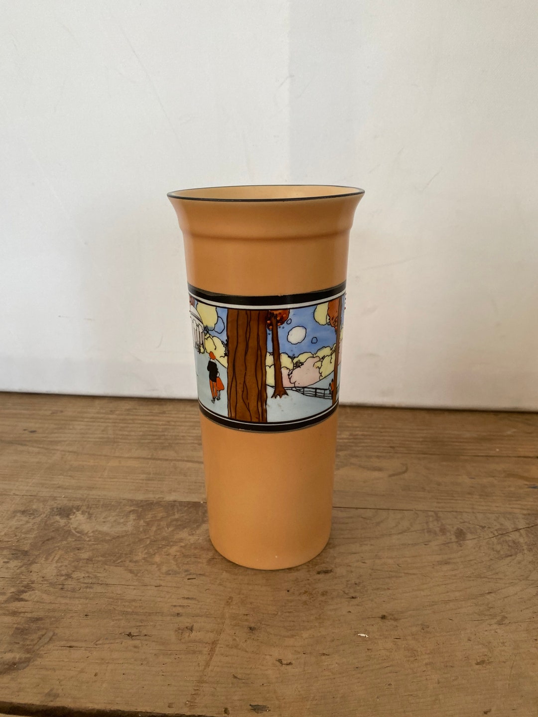 Vintage Handpainted Tams Ware Crown Pottery Tall Vase Art Deco - Etsy