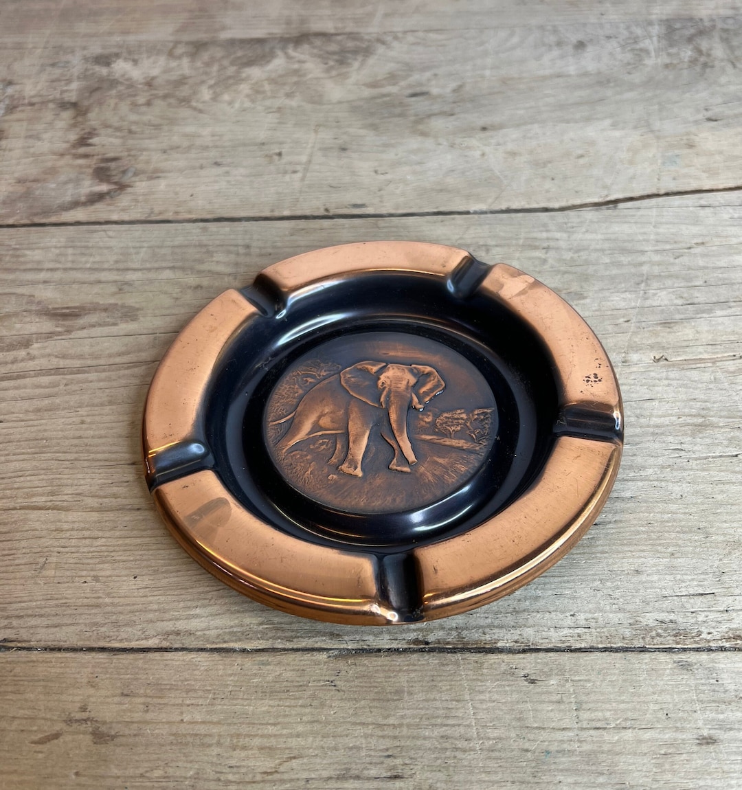 Vintage 3D Copper Ashtray Elephant Design. Very Tactile & in Good ...