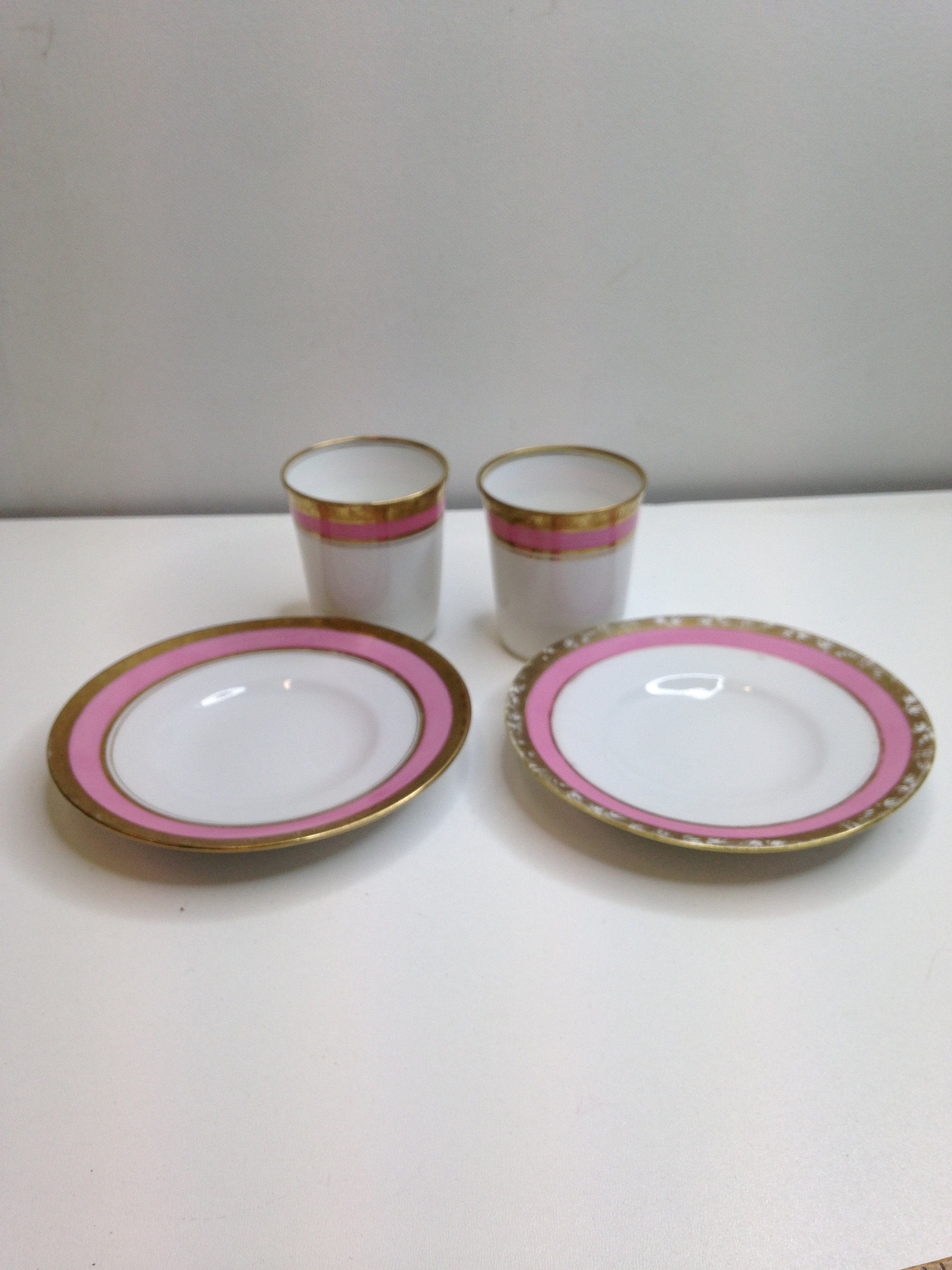 Vintage Noritake Pair of White and Pink With Gilt Edge - Etsy UK