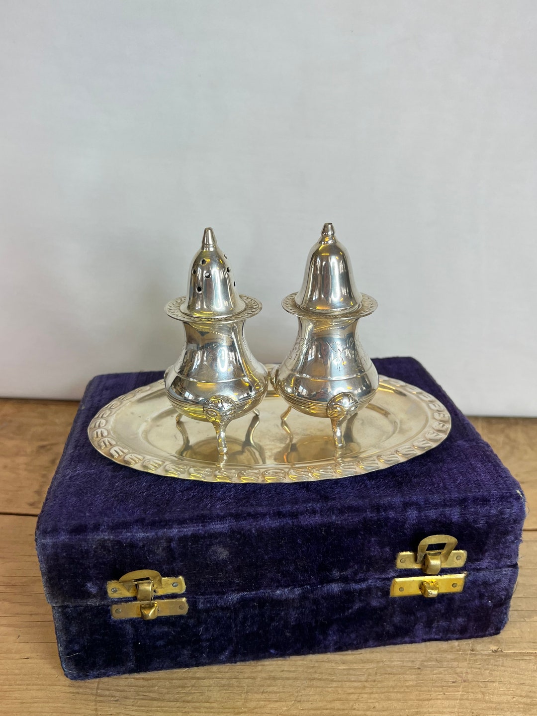 Vintage Boxed EPNS Cruet Set Salt Pot Pepper Shaker & Tray. - Etsy