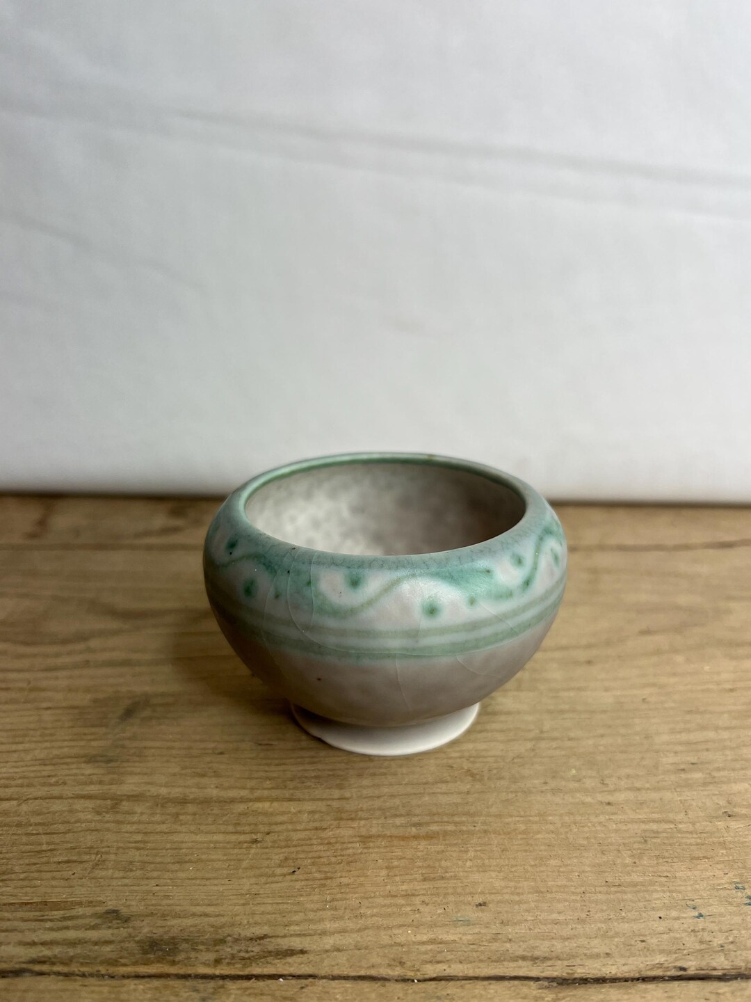 Vintage Royal Lancastrian Grey Blue Small Bowl / Dish With Green ...