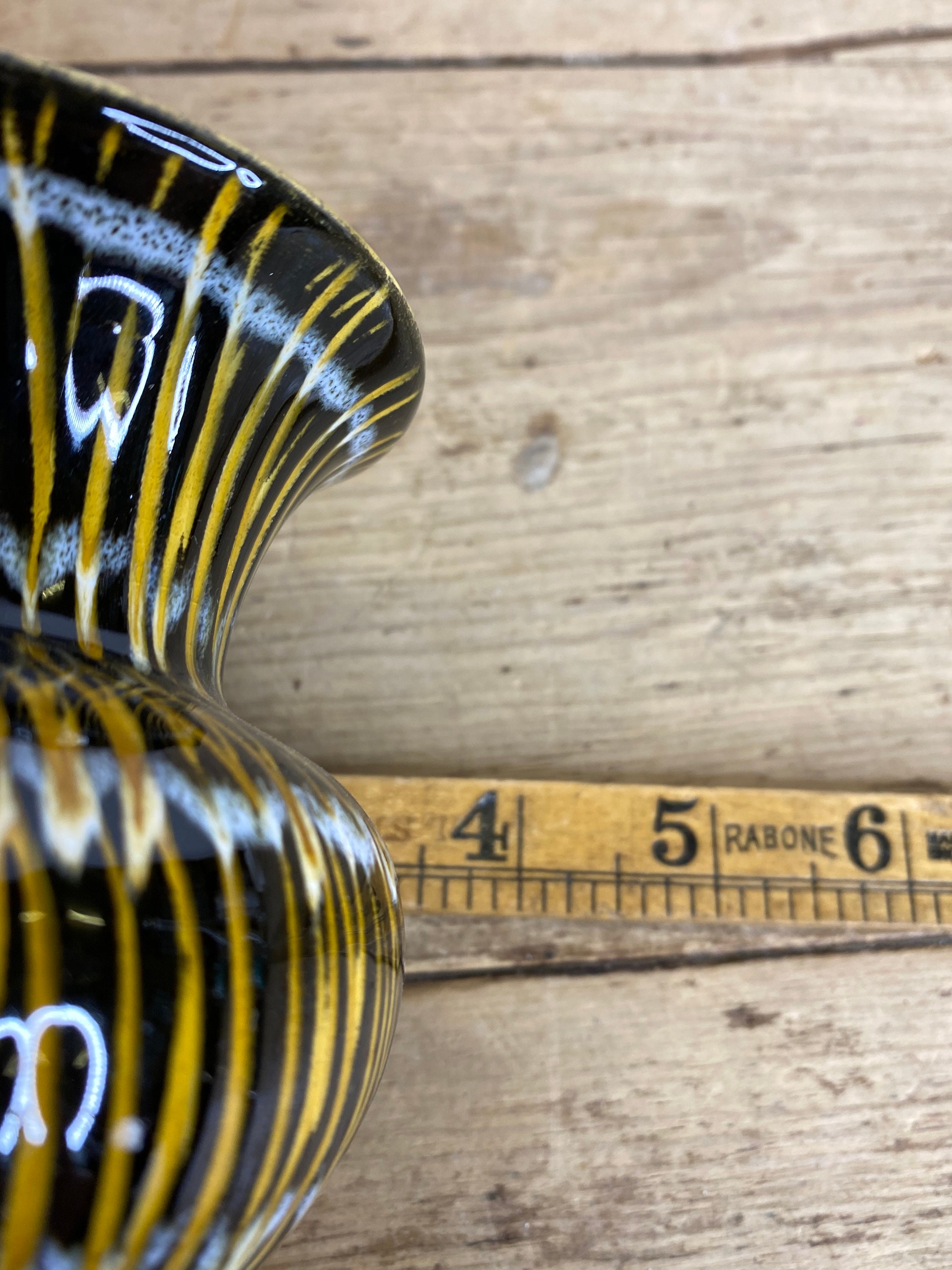 Vintage West German Black, Yellow and White Tall Urn Vase. Pretty ...